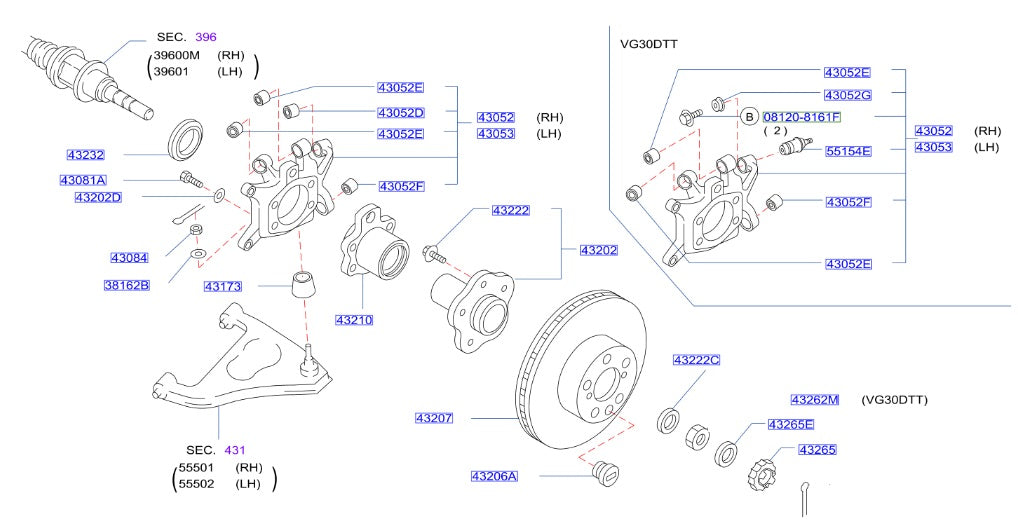 Nissan Fairlady Z32 Rear Axel Hub Assembly (Twin Turbo) (43202) – Terra ...