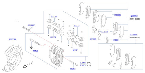 Nissan Fairlady Z32 Front Brake Disk Pad Hardware Kit (Early) (41080K ...