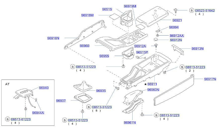 Nissan Fairlady Z32 Center Console Finisher (96960) – Terra Firma ...