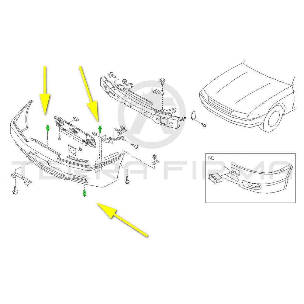 Nissan Skyline R32 All R33 GTR Front & Rear Bumper Mounting Clip ...