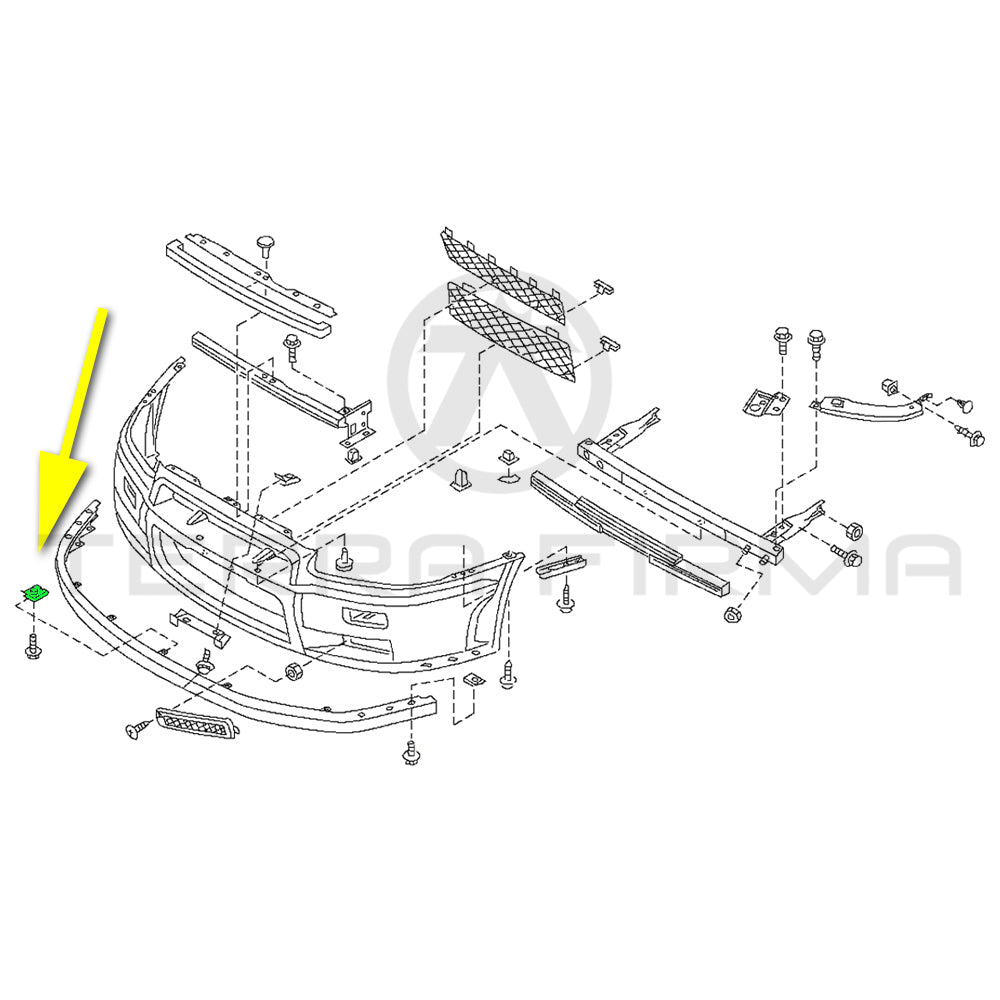 Nissan Skyline R34 GTR Front Air Spoiler Center Mounting Spring Nut ...