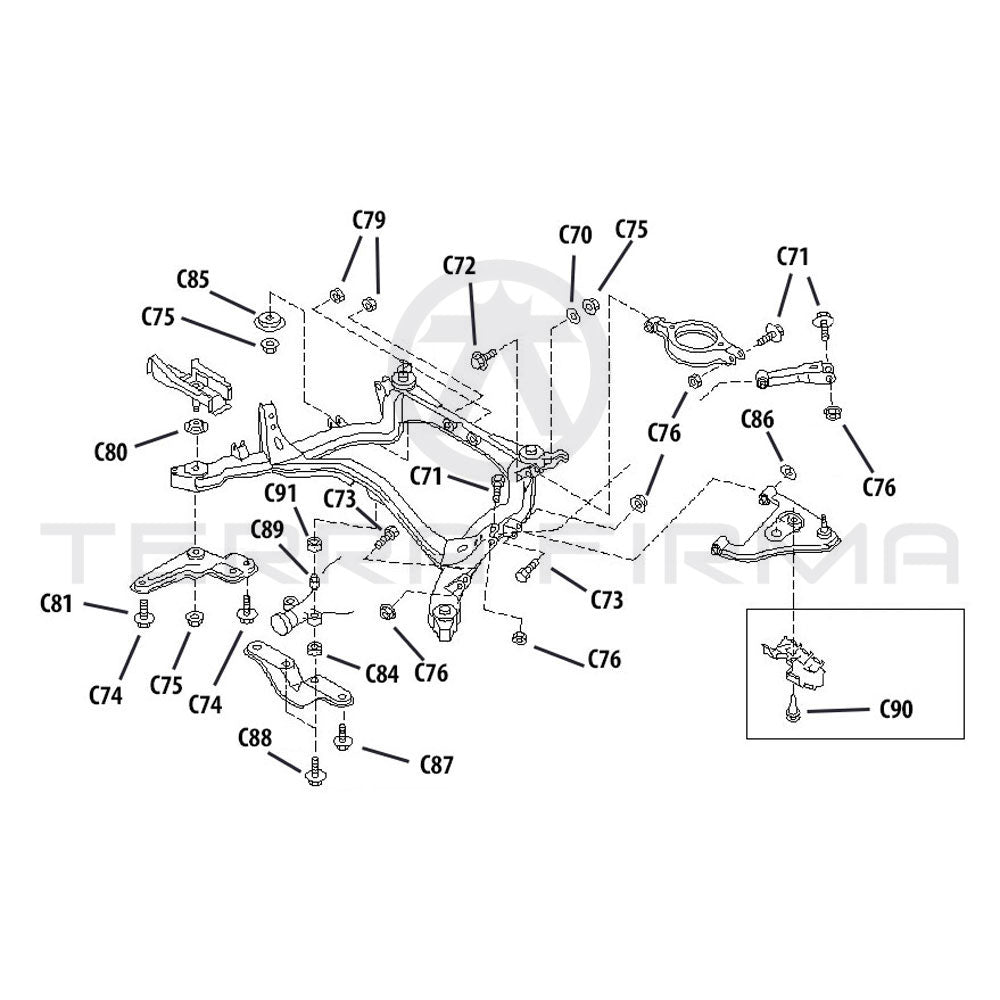 Nissan Skyline R32 GTR Rear Subframe Member & Suspension Master Hardwa ...
