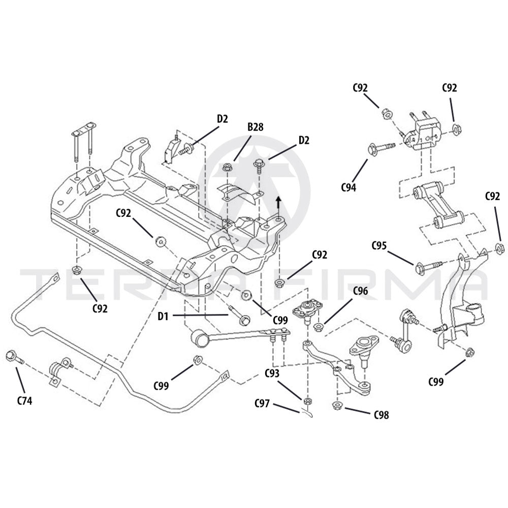 Nissan Skyline R32 GTR GTS4 Front Subframe Member & Suspension Master ...